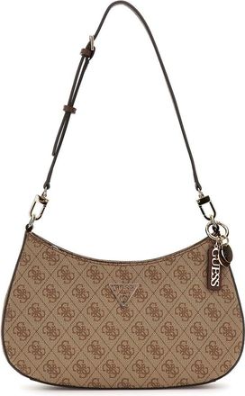 Guess Noelle II Top Zipper Shoulder Bag Latte Logo/Brown