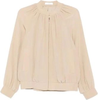 Joseph Femme, Vestes, Beige, Taille: 40 FR Mira Satin Twill Bomber