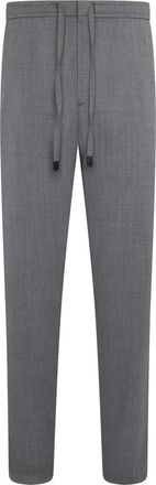 Canali Elastische Wollhose mit elastischem Bund und Tunnelzug in