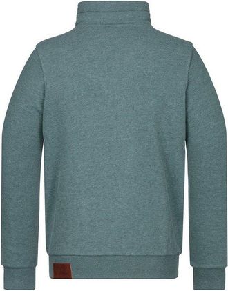 Naketano Sweatjacke Herren hoher Stehkragen, Rei&szlig;verschluss, Eingrifftaschen, meliert Rippb&uuml;ndchen, Kordelzug, Logo-Patch, Regular Fit, casual, Streetwear