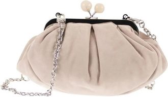 Max Mara Clutches - Gathered Pleated Clutch Bag In Soft Suede Leather - Gr. unisize - in Rosa - f&uuml;r Damen