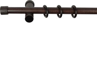 Generic SN Deco - Stilgarnitur Gardinenstange Vorhangstange Cafiro, Holz, moderner Träger, 28 mm, 1-Lauf, Komplettset mit Ringen, 160 cm (Wenge)