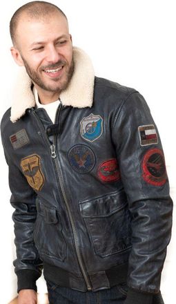 Daytona Blouson Mythic + fur sheep petrol navy blue