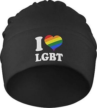 Generic Homme Femme Hiver Chapeaux Jaime La Fiert&eacute; LGBT Et larc-en-Ciel Bonnets Tricot&eacute; Chaud Bonnet &Agrave; Revers Classique Bonnets De Ski pour Ski Hiver Course