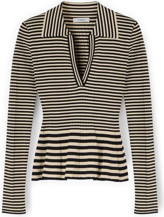 Motivi Femme, Pulls, Beige, Taille: 42 FR Pull ray&eacute; avec basque