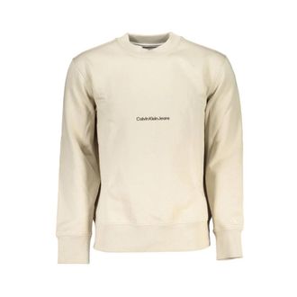 Calvin Klein Beiges Sweatshirt mit Rundhalsausschnitt und langen &Auml;rmeln - - Sweatshirts & Hoodies - Herren - Beige - 2XL