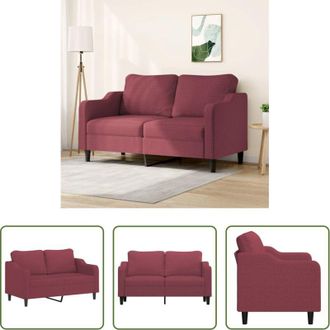 vidaXL Weinrot - 2-Sitzer-Sofa Weinrot 140 cm Stoff
