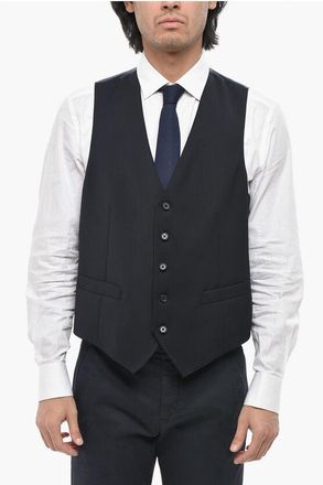 Corneliani CC COLLECTION Virgin Wool Waistcoat with Martingale size 52