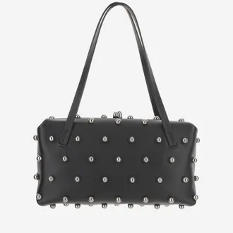 Jil Sander Womens Goji Pillow Leather Shoulder Bag Black