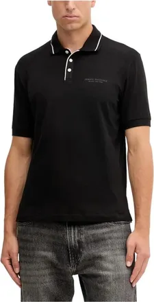 A|X Armani Exchange Homme, Tops, Noir, Taille: XL Polo &agrave; Manches Courtes avec Col Rond