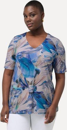 Ulla Popken T-Shirt Slinkyshirt A-Linie V-Ausschnitt Halbarm