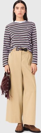 Maje Weite Hose Aus Baumwolle - Beige - Maje