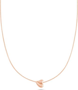 Tamaris Necklace - Kette mit organischem Herz aus Edelstahl - IP Ros&eacute;gold - Schlangenkette verstellbar bis 45 cm - wasserfest & hautfreundlich