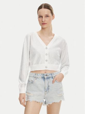 Guess Strickjacke W5GR08 Z3MN2 Weiß Regular Fit