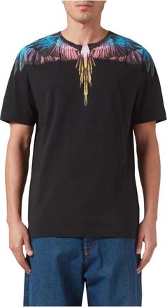 Marcelo Burlon Homme, Tops, Noir, Taille: S Icon Wings T-shirt