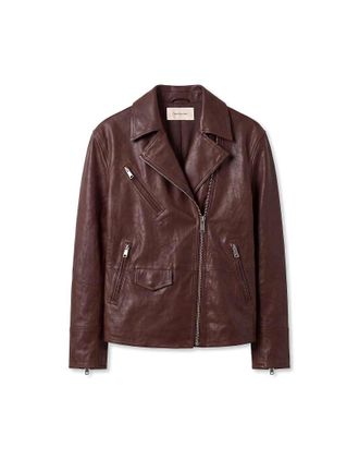Calvin Klein Jeans Bikerjacke in braunem Korklederimitat