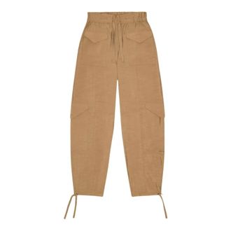 Ganni High Waist Pocket Pants - - Trousers - Damen - Beige - S