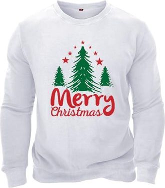 Generic Sweat-shirts pour hommes, sweatshirts pour hommes, décontracté, tendance, ample, impression de Noël 3D, col rond, manches longues, sweat-shirt dhiver,