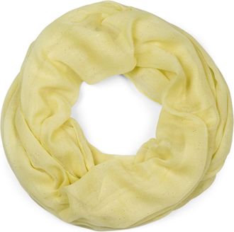 styleBREAKER Damen Loop Schal mit Glitzer-Effekt | Einfarbiger Schlauchschal aus weicher Viskose | Leicht & Elegant | 87 x 93 cm, Farbe:Gelb