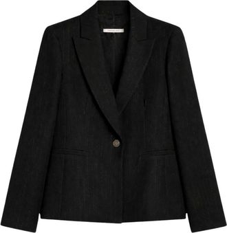 Pennyblack Femme, Vestes, Noir, Taille: 42 FR Pinstriped Lurex Diagonal Blazer