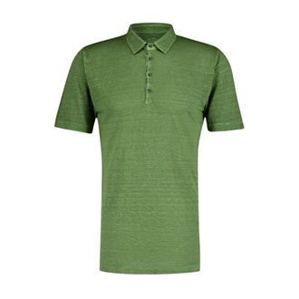 120% Lino Homme, Tops, Vert, Taille: 2XL Polo en Lin Vert