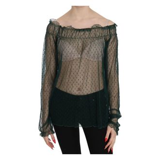 Pink Memories Mesh Langarmshirt mit durchsichtigem Effekt - - Blouses & Shirts - Damen - Gr&uuml;n - M