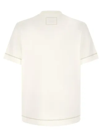 Fendi Leather Patch Logo T-shirt - Cream