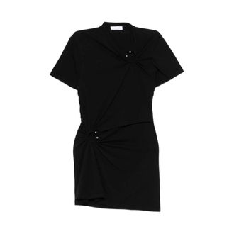 Paco Rabanne Asymmetrisches Drapierkleid - - Dresses - Damen - Schwarzk - M