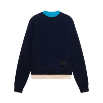 Marni Kaschmirpullover mit Lagen-Effekt - - Knitwear - Herren - Blau - L