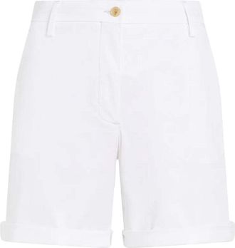 Tommy Hilfiger Damen Chino-Shorts Mom Fit, Weiß (Th Optic White), 34