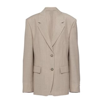 Prada Wollblazer-Jacke - - Jackets - Damen - Beige - S