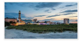 Posterlounge Warnem&uuml;nde Panorama Poster von Steffen Gierok 100 x 50 cm Blau Wandbilder Wanddeko