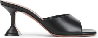 Amina Muaddi Slipper & Pantoletten - Open-Toe Black Nappa Leather Mules With Flared Hee - Gr. 36 (EU) - in Schwarz - f&uuml;r Damen