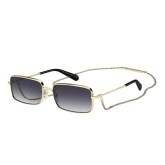 Marc Jacobs Goldene Sonnenbrille mit Kette und grauen Gl&auml;sern - - Accessories - Damen - Gelb - 58 MM