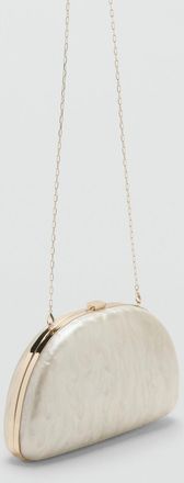 Mango Pochette &agrave; effet perl&eacute; gris glac&eacute; - Femme - Taille unique - MANGO