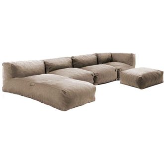 Oviala Salon de jardin modulable 5 places beige - Mixi