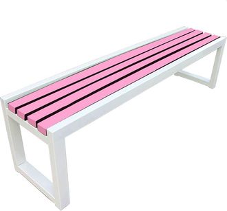 Generic Parkbank Holzbank im Freien, Terrasse im Freien Freizeitbank, Geeignet für Rasen, Veranda, Lawn, Porch, Pathway,N(Size:1.2m,Color:Weiß + Pink)