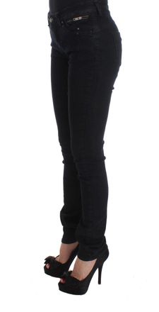 Costume National Womens Black Cotton Slim Fit Denim Jeans Clothing