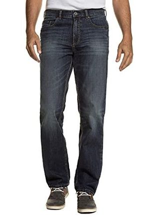 JP1880 Hommes Jusquau 68 - Jean Straight Fit 5 Poches, en Tissu Ultra-Extensible. Look usé et détails Destroy. Bleu Jean 64 711564902-64