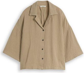 Tom Tailor Langarmbluse Blusen & Shirts Oversize Musselin Bluse aus Baumwolle