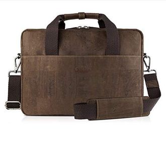 Corkor Besace sac &agrave; bandouli&egrave;re pour ordinateur portable 15 PETA GAGNANT li&egrave;ge marron