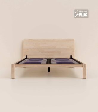 Tediber Lit en bois clair 160x2000 cm Plus - Avec t&ecirc;te de lit - Bois de bouleau massif &eacute;co-responsable -- Haut de gamme - Durable et robuste - Tediber