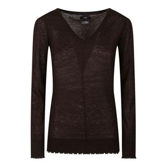 Pinko Pinko, Femme, Pulls, Brun, Taille: 40 FR Pull col V Oporto