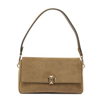 Tory Burch Femme, Sacs, Brun, Taille: ONE Size Kira Turnlock Suede Shoulder Bag