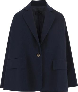 F.it Femme, Vestes, Bleu, Taille: 46 FR Veste oversize en coton