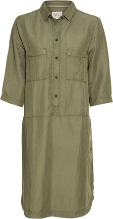 Camel Active Damen Schlupfkleid mit Hemdkragen Grün, Womenswear-XXL