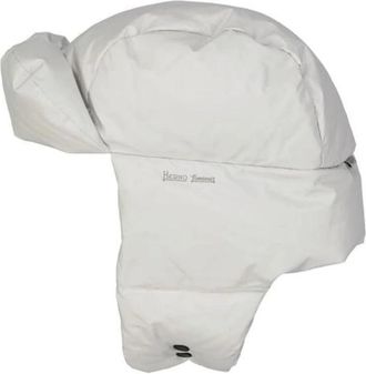 Herno Homme, Accessoires, Blanc, Taille: ONE Size Bonnet en Polyester avec Maille C&ocirc;tel&eacute;e