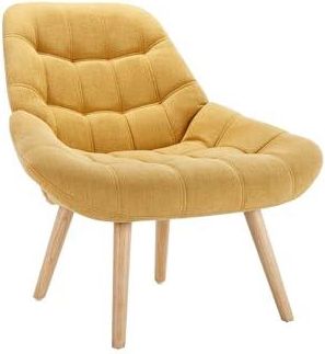 Vente-Unique Fauteuil en Tissu Jaune Moutarde LUOSTO