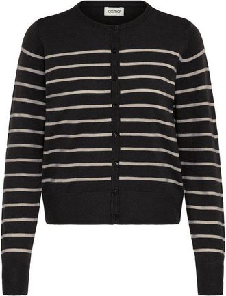 Oxmo Strickjacke OXKeana Modischer Feinstrick-Cardigan mit Streifen