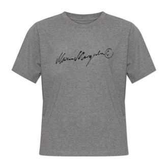 Maison Margiela T-Shirt mit Print-Logo - - Tops - Damen - Grau - S